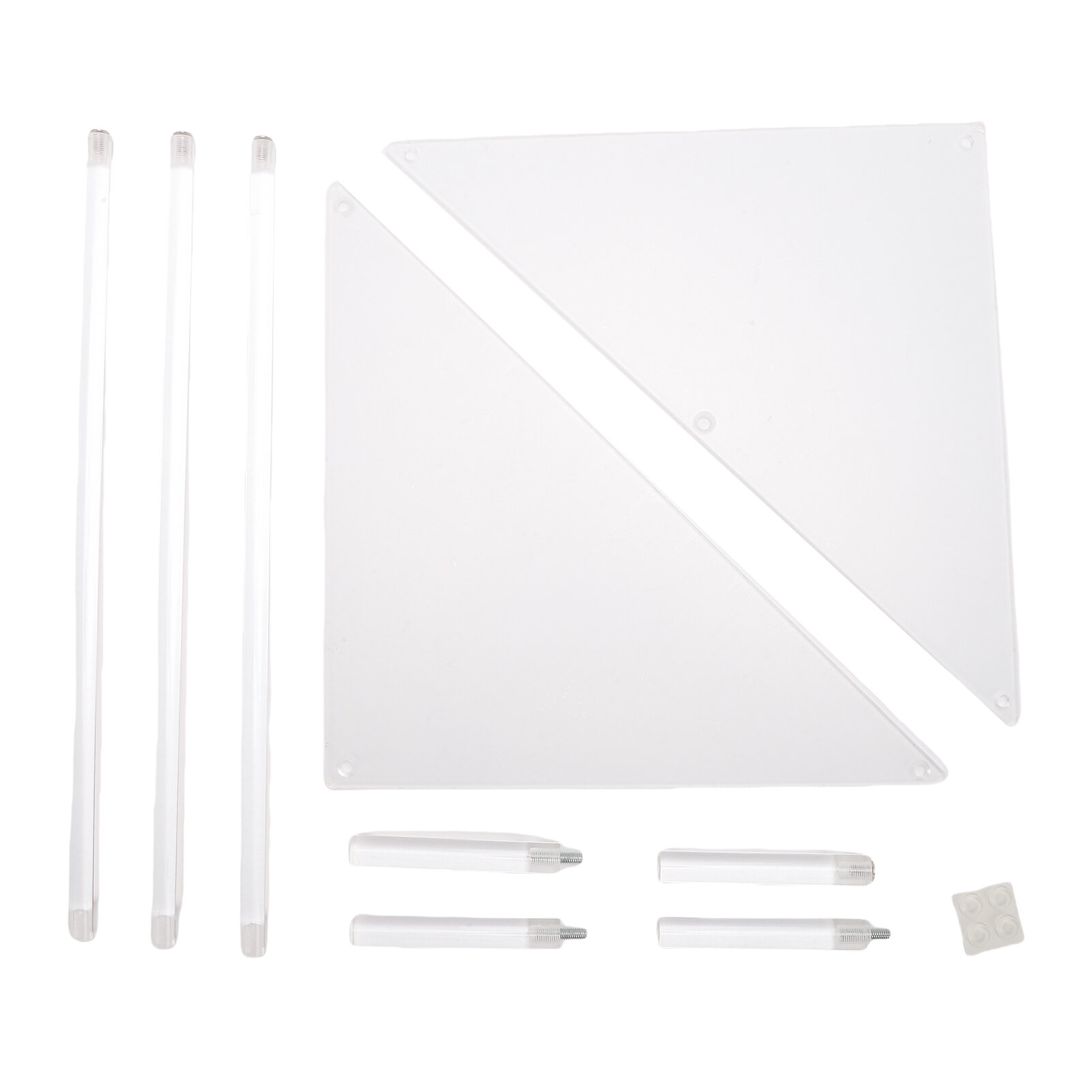 Прозрачный угловой столик, акриловый 2-х уровневый, треугольный, небольшой угловой полки, подставка, торцевой стол, стеллаж для выставки товаров для гостиной, спальни, ванной комнаты