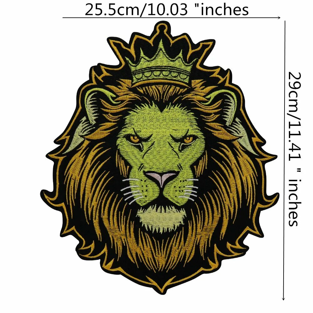 Нашивка с головой льва, многоцветная, полиэстер NO.12