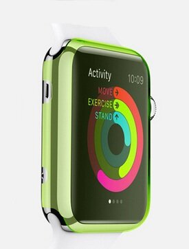 Фирменный ультра-тонкий пластиковый чехол-кейс-пенал MyPads для умных смарт-часов Apple Watch 38mm, зелёного цвета