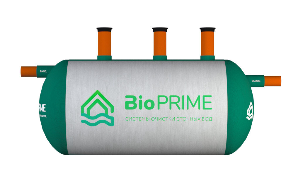 Септик BioPrime "Trio", 3000 стеклопластик, горизонтальный, энергонезависимый
