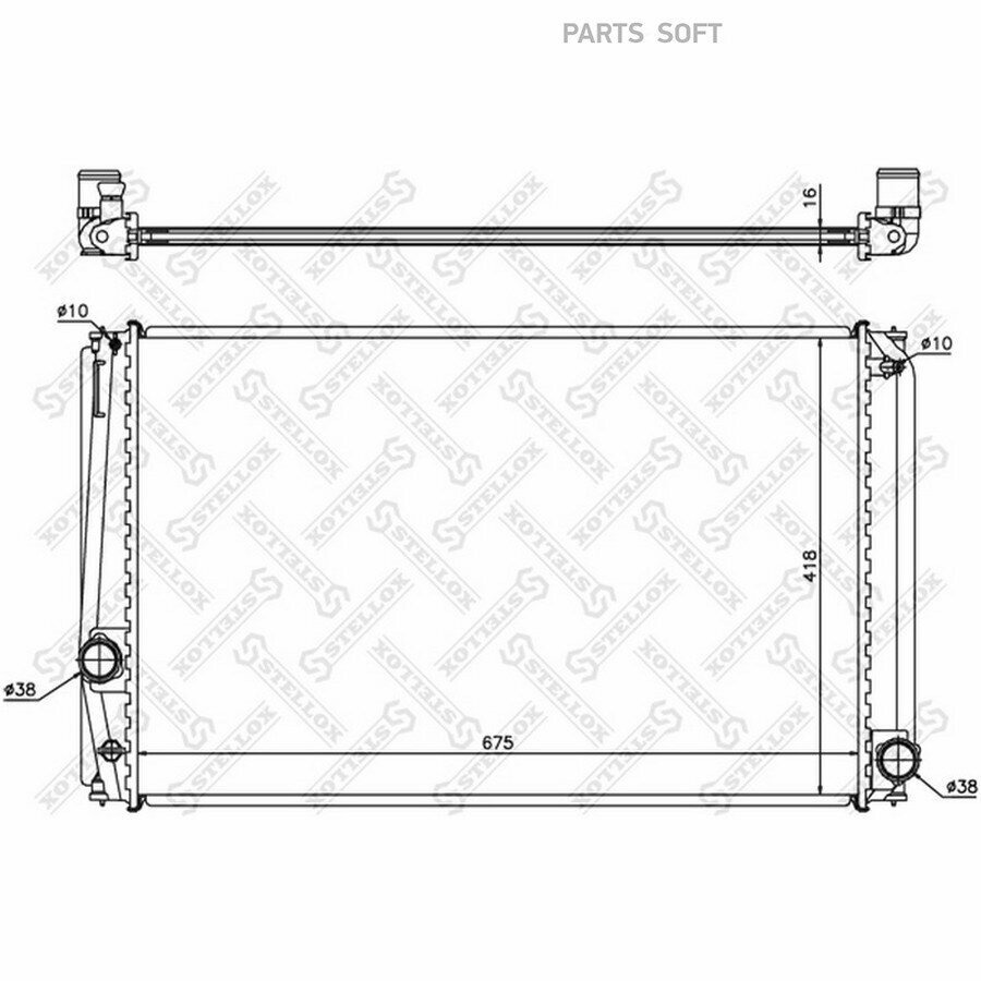 Радиатор охлаждения Toyota Rav IV 2.0VVTi 06> от официального дистрибьютора, STELLOX, артикул 1026325SX