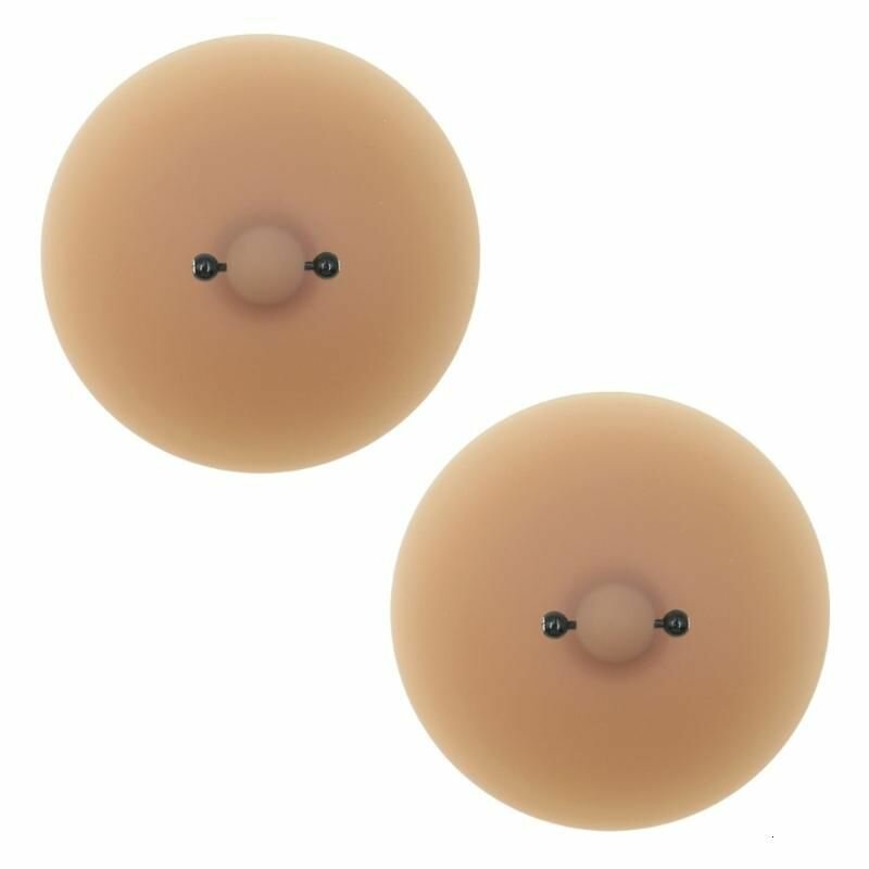 Женские накладки на соски с пирсингом, Кофейная лента черного цвета