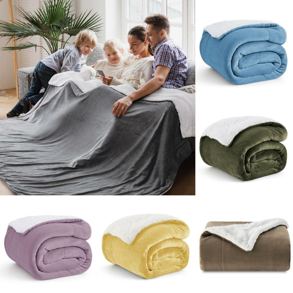 Плед из флиса cozy с двухсторонним узором для дома и прогулок фиолетовый 180x200 см