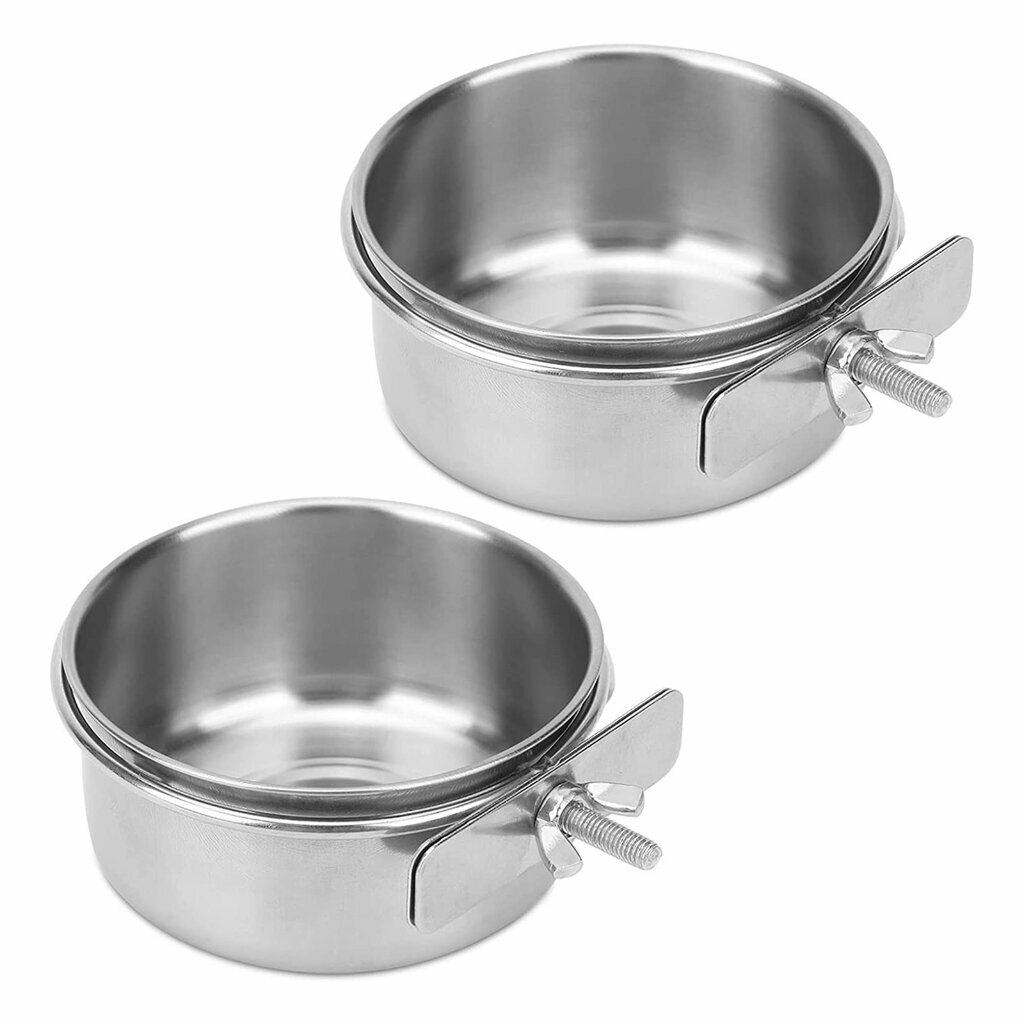 Чаша Для Птиц Из нержавеющей Стали Чаша Для Воды Для Птиц Чашки Для Кормления Птиц С Зажимом Кормушка Для Птичьей Клетки Поилка Блюдо Для Кормления Птиц Чашка