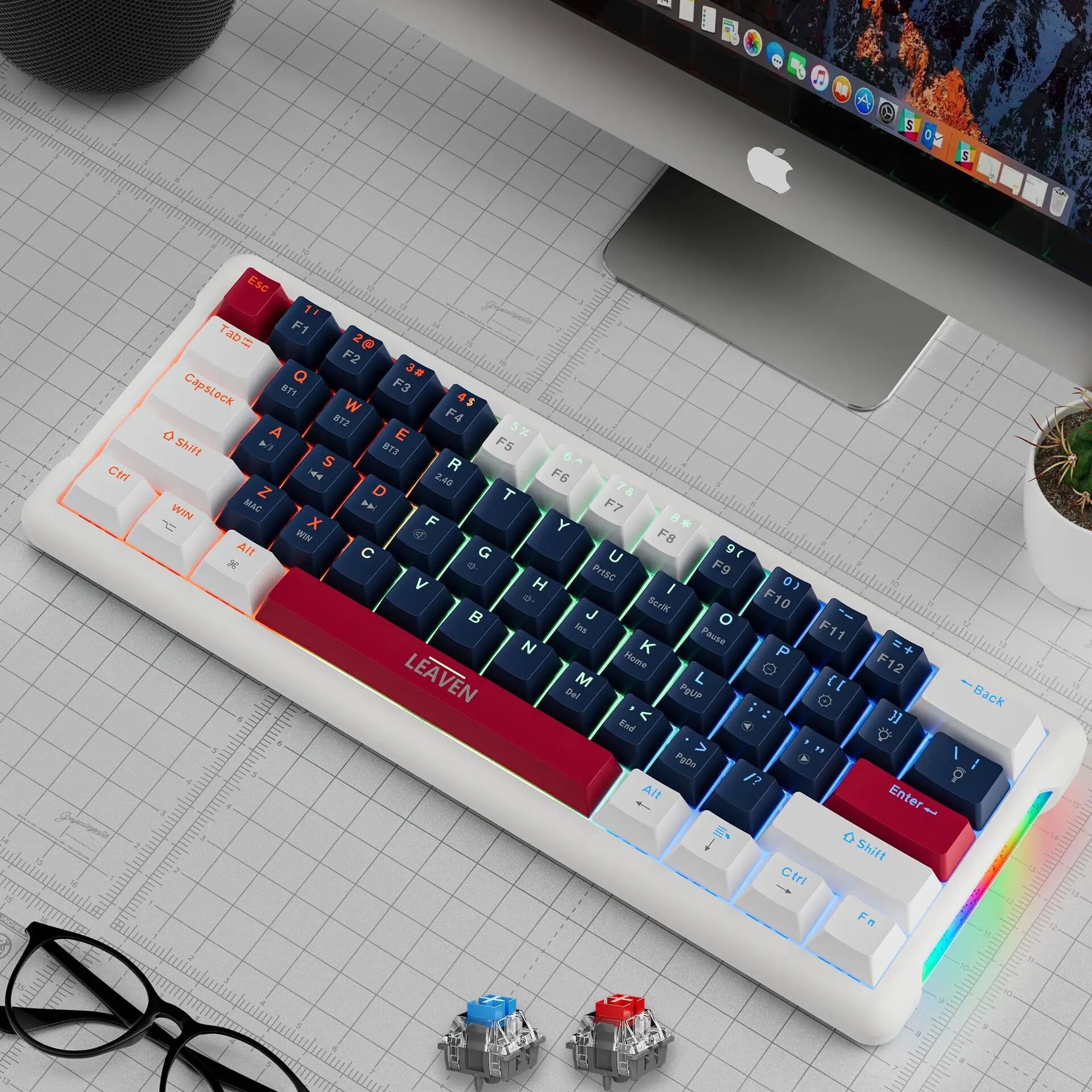 Клавиатура 60% геймерская RGB ABS-пластик
