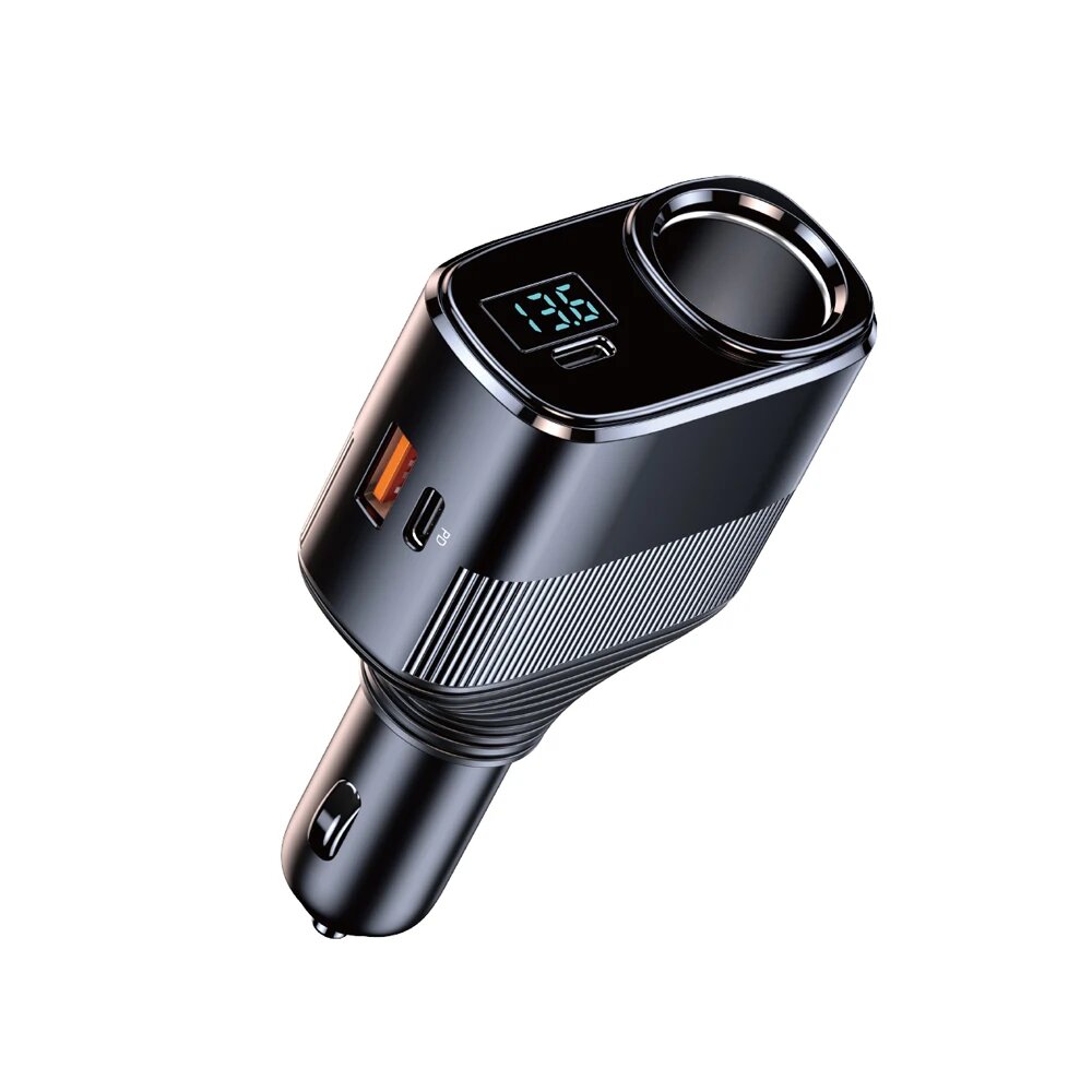 Автомобильное зарядное устройство USB, супер быстрый зарядный адаптер, 4-портовое зарядное устройство для телефона, Черный
