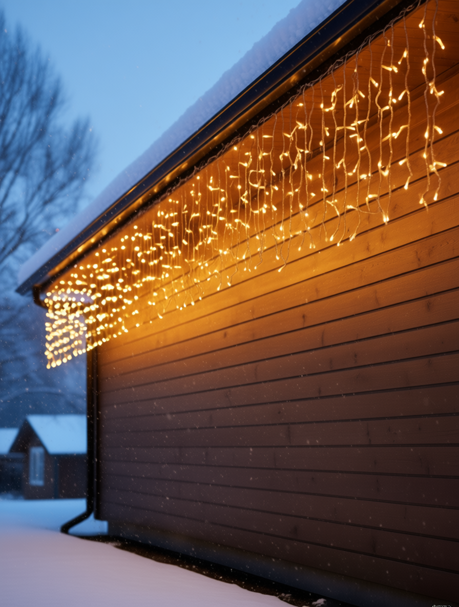 Гирлянда новогодняя Бахрома 100 тепло-белый LED, 2х0,5м, IP44, соединяемая