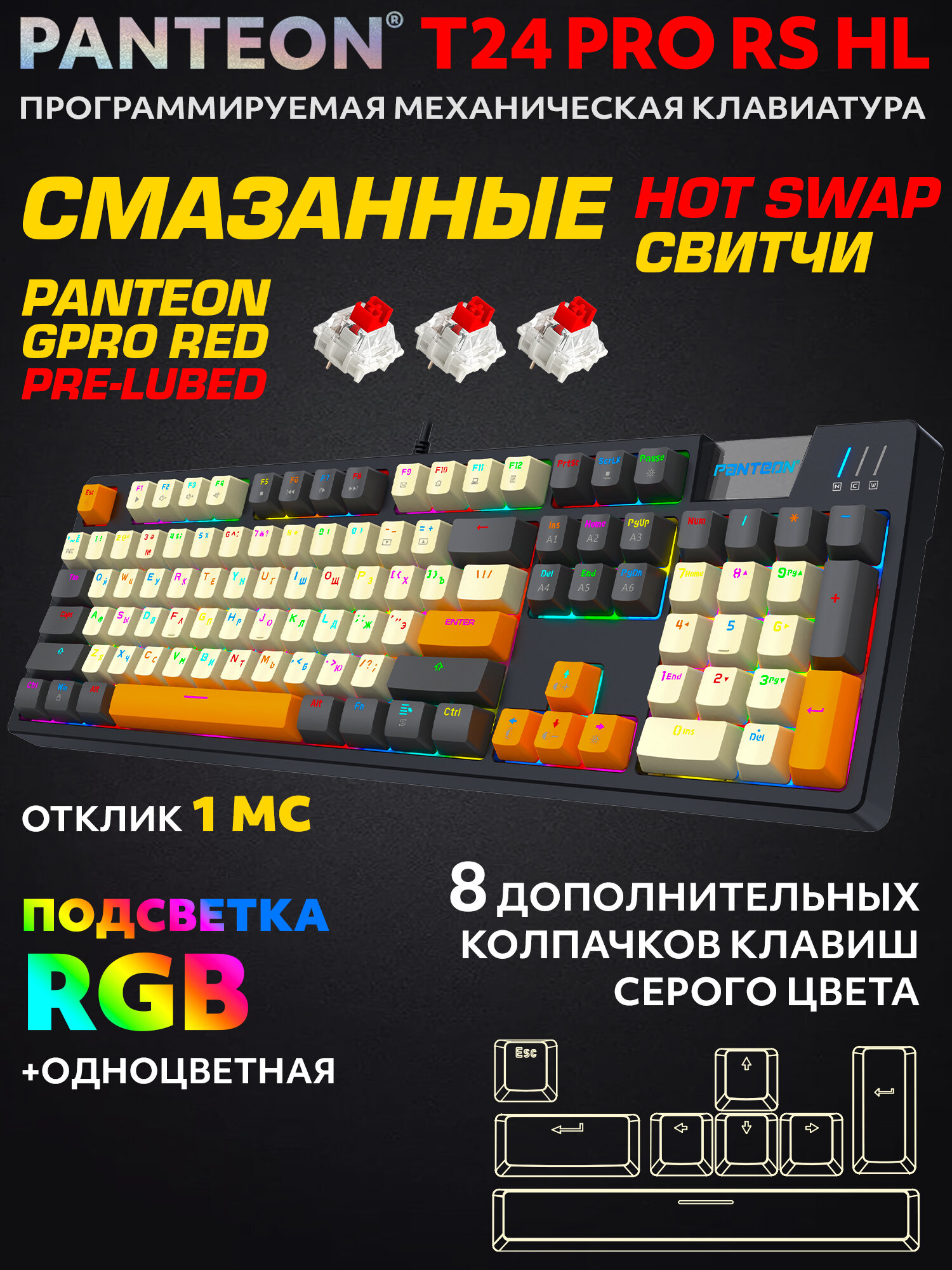 Механическая Программируемая Клавиатура PANTEON T24 PRO RS HL PREMIUM (224)
