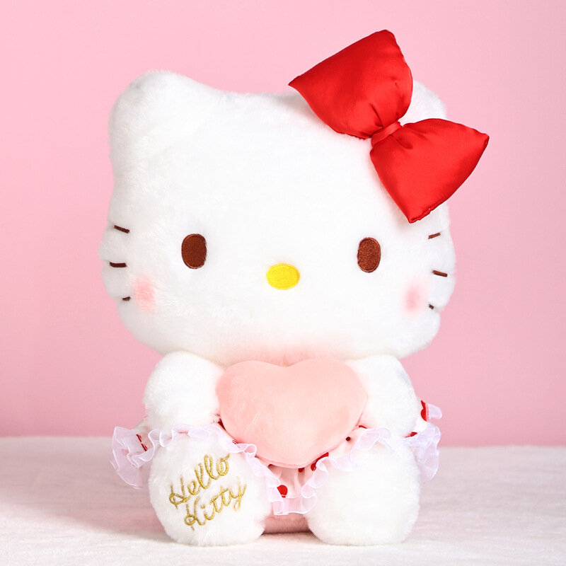 Мягкая плюшевая кукла Hello Kitty 30 см сердце купидон, официальная лицензия, подарок для девочек