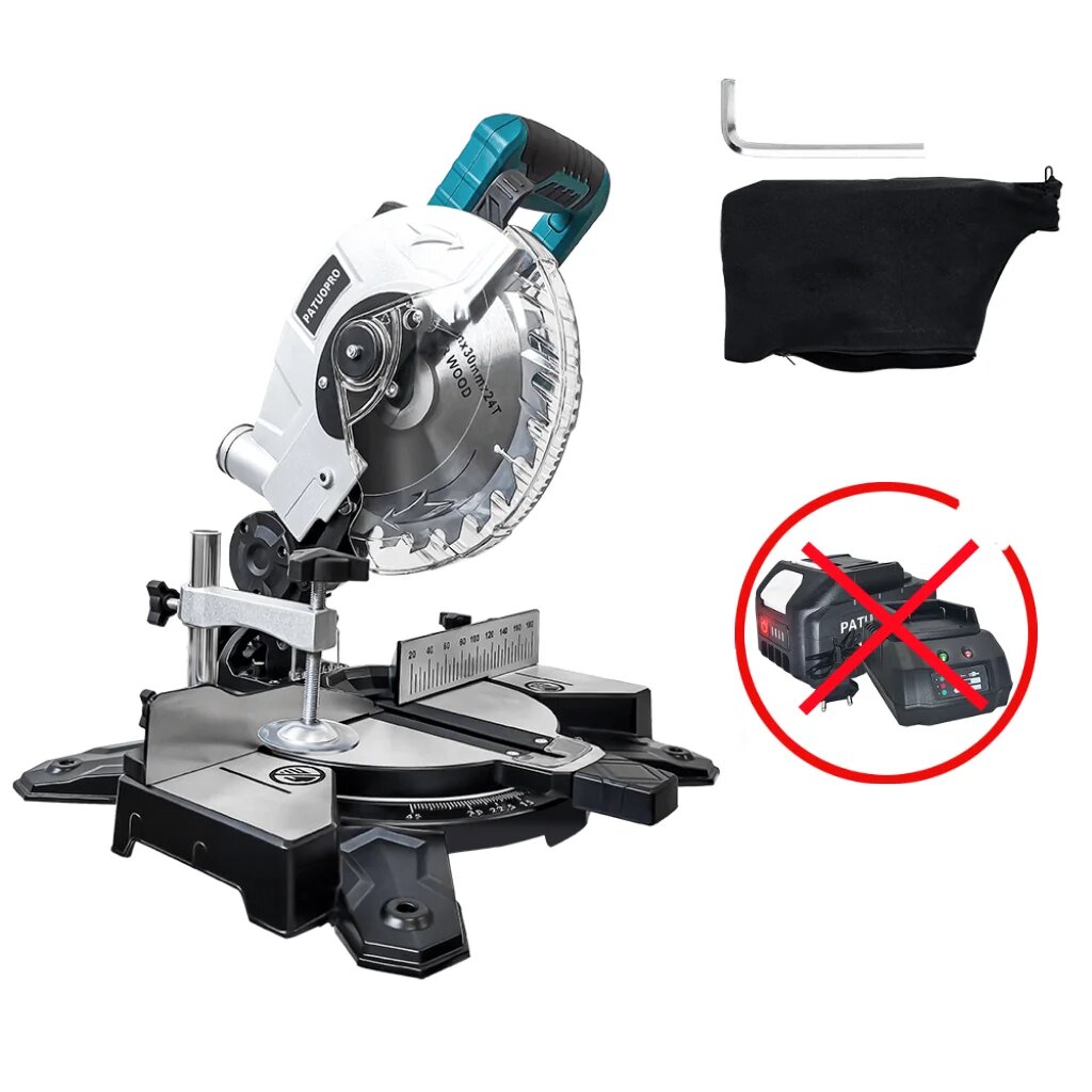 PATUOPRO 8-дюймовая бесщеточная электрическая торцовочная пила, аккумуляторная алюминиевая нержавеющая сталь, резак по металлу, электроинструмент для батареи Makita 18 В