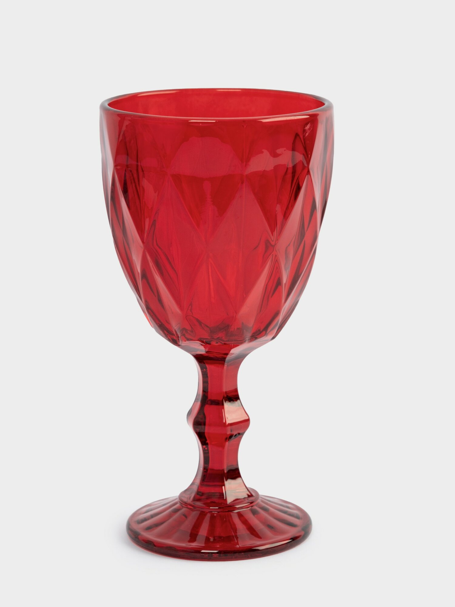 Бокал-кубок для вина, 300 мл, стекло, красный, Diamond color (Anna Lafarg)