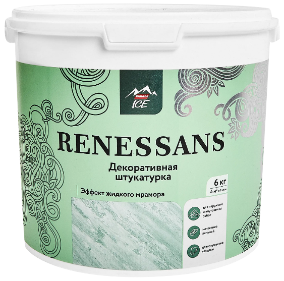 Параде Ренессанс декоративное покрытие жидкий мрамор слоновая кость (6кг)