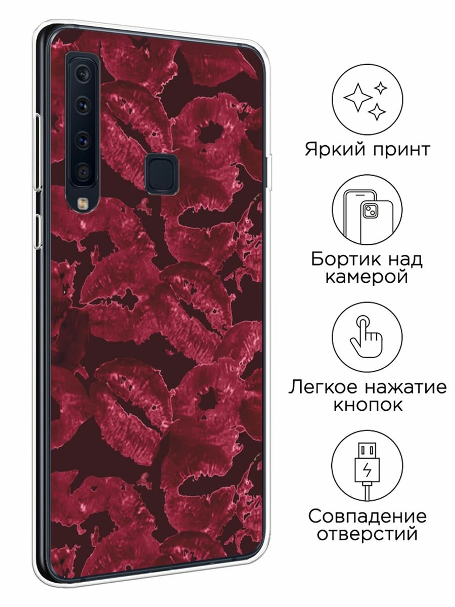 Чехол на Samsung Galaxy A9 2018 / Самсунг Галакси А9 2018 с принтом Помада паттерн 1 — фото 1