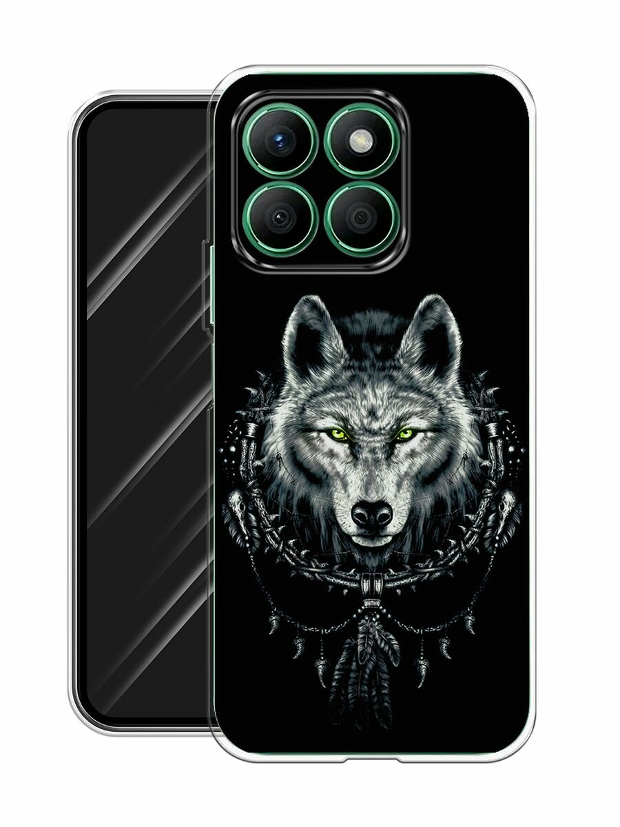 Силиконовый чехол на Honor X8B / Хонор X8B с принтом "Волк оберег" — фото 1