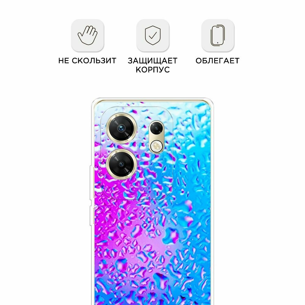 Чехол на Infinix Zero 30 4G / Инфиникс Зеро 30 4G с принтом "Капли на стекле" — фото 1