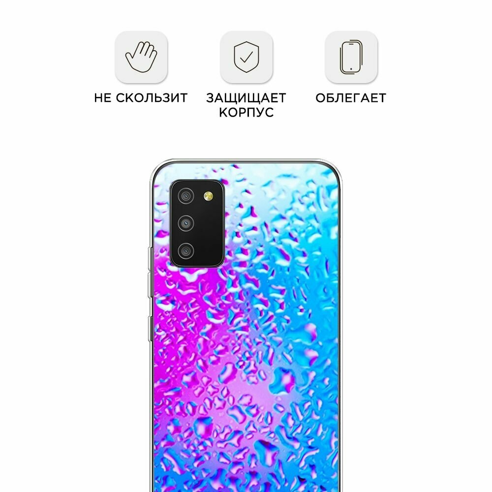 Чехол на Samsung Galaxy A02s / Самсунг Галакси A02s с принтом "Капли на стекле" — фото 1