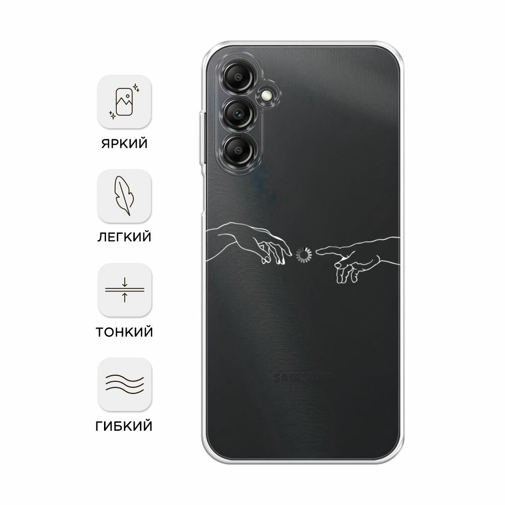 Чехол на Samsung Galaxy A15 / Самсунг А15 с принтом "Загрузка творения", прозрачный — фото 1