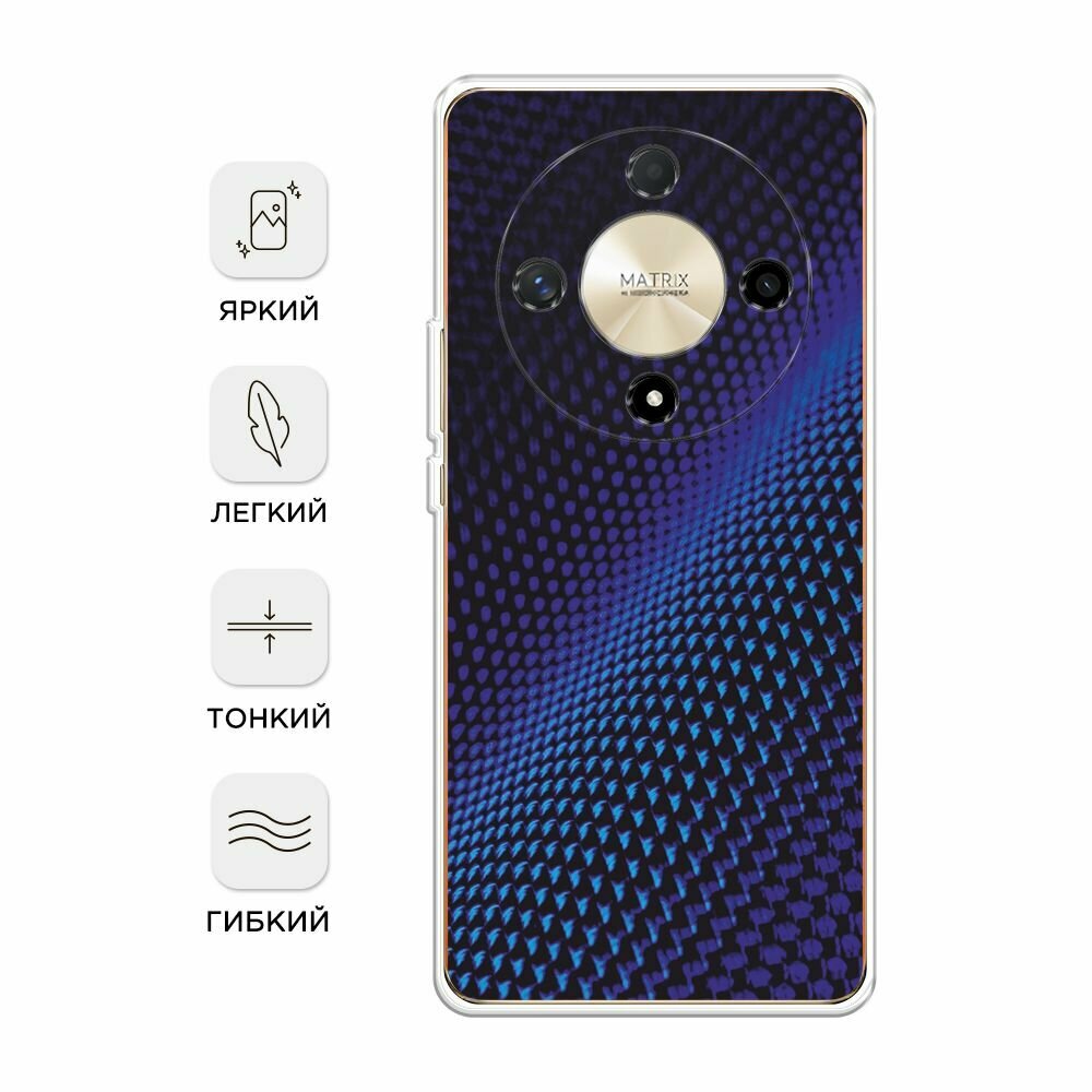 Силиконовый чехол на Honor X9b / Хонор X9B с принтом "Синий карбон" — фото 1