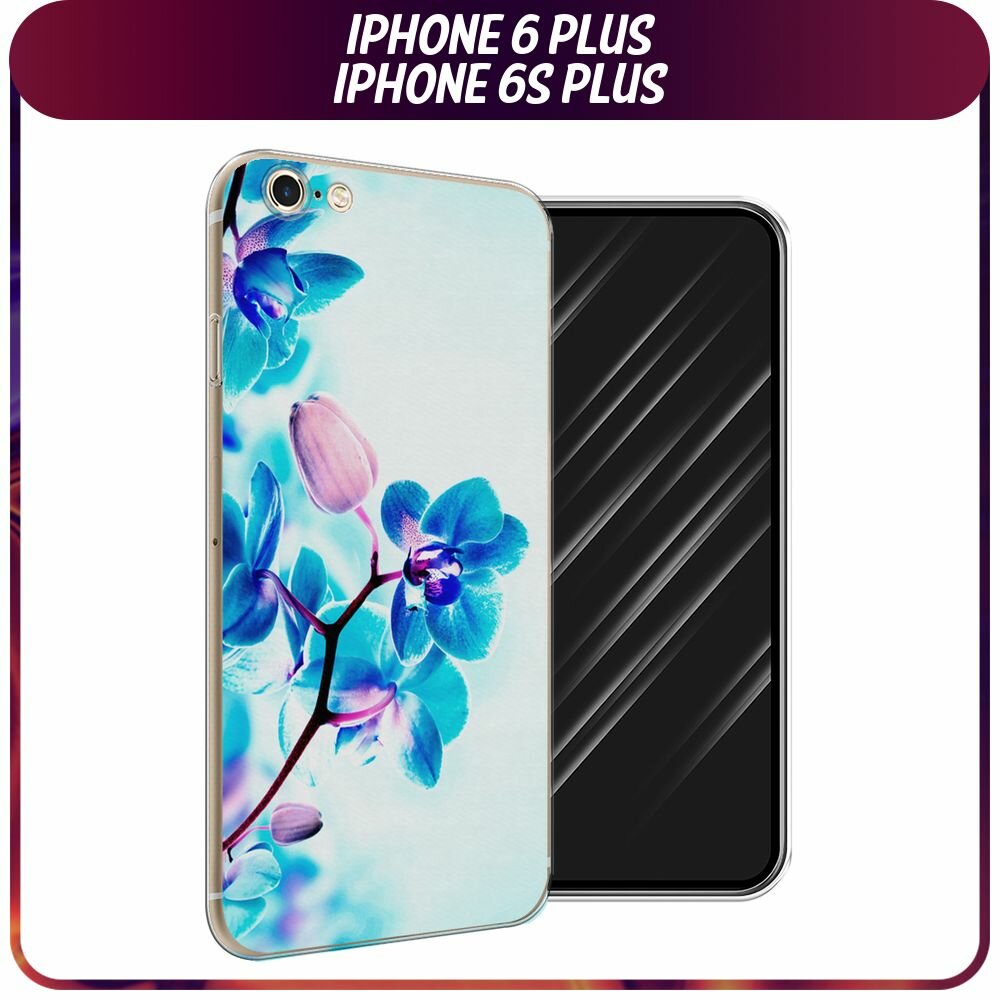 Чехол на Apple iPhone 6 Plus/6S Plus / Айфон 6 Плюс/Айфон 6С Плюс с принтом "Голубая орхидея"