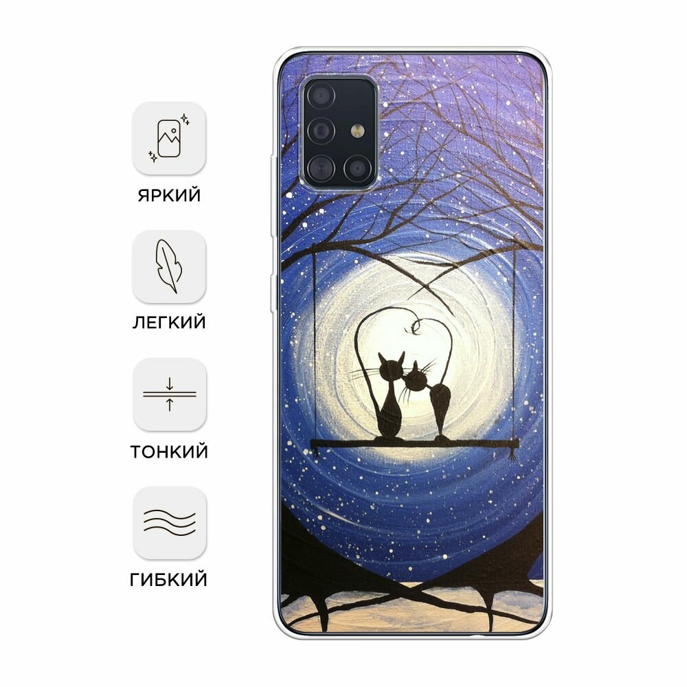 Чехол на Samsung Galaxy A51 / Самсунг Гэлакси А51 с принтом Влюбленные котики 10 — фото 1