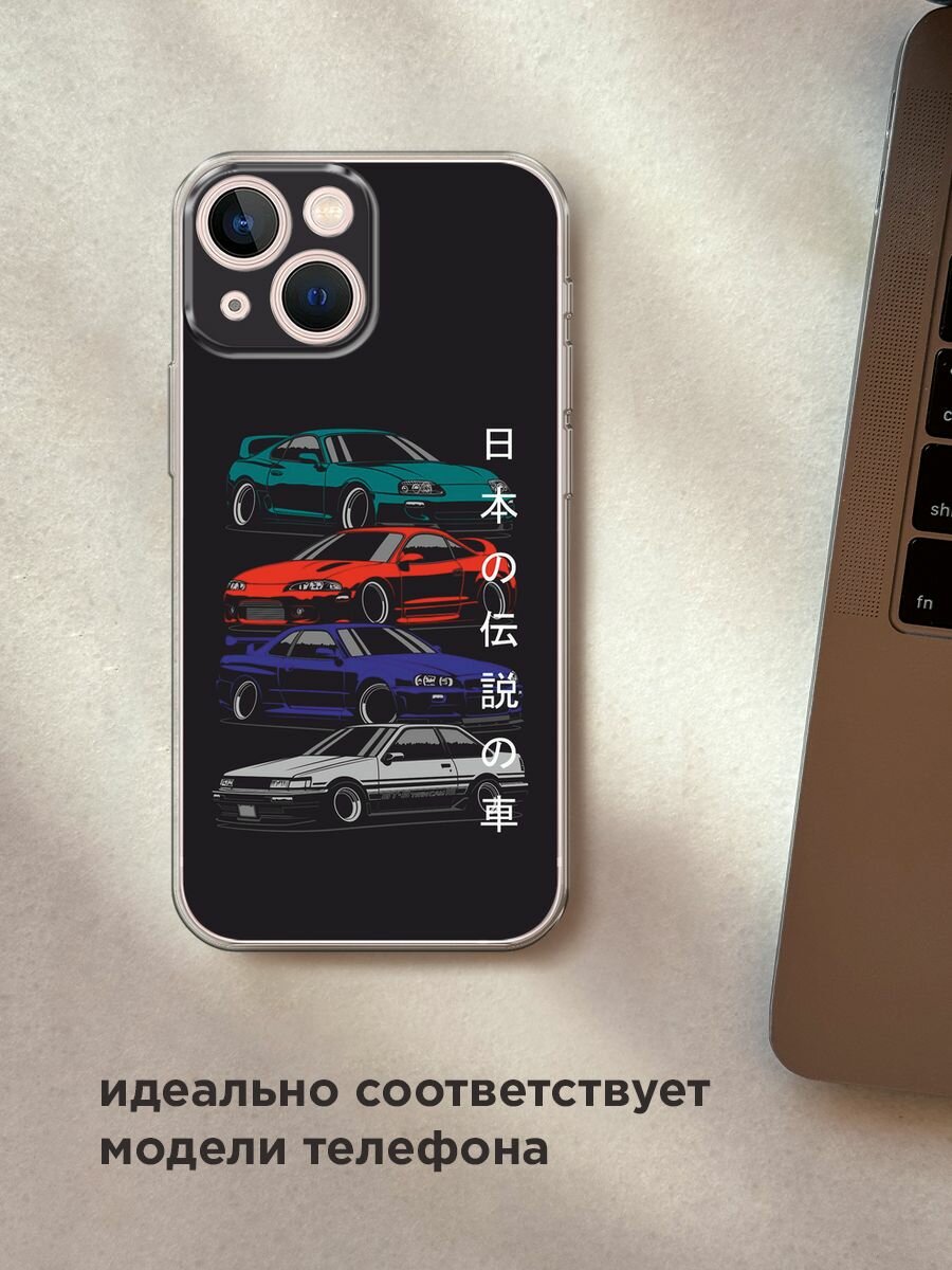 Чехол на Apple iPhone 13 mini / Айфон 13 мини с принтом "JDM Legend cars" — фото 1