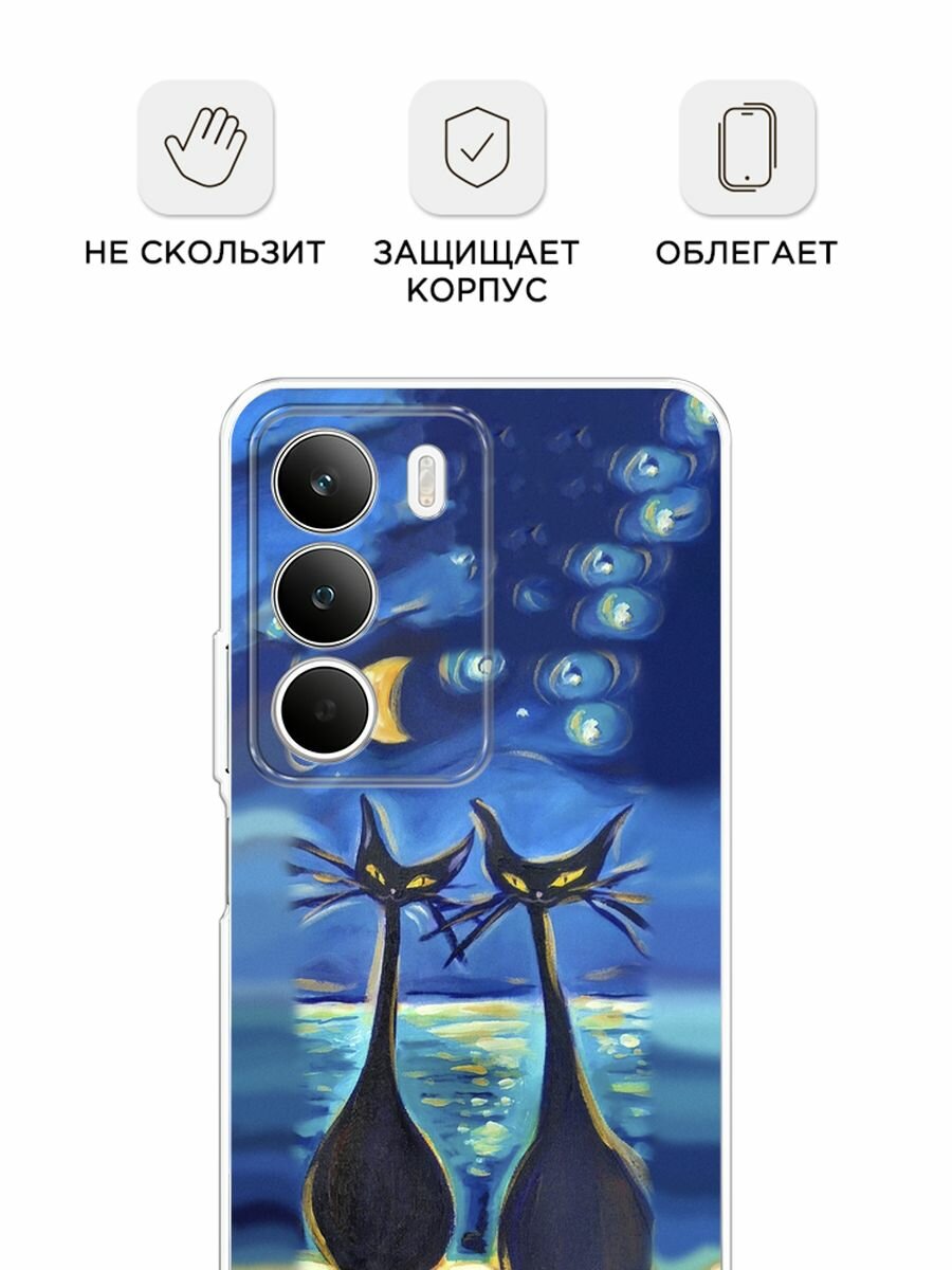 Чехол на Realme C71/P3 Lite 4G / Реалми С71/P3 Лайт 4G с принтом "Влюбленные котики 7" — фото 1