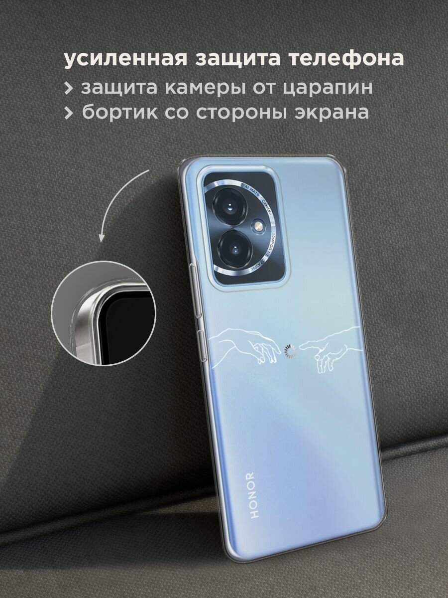 Чехол на Honor 100 / Хонор 100 с принтом "Загрузка творения", прозрачный — фото 1
