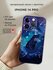 Чехол на Apple iPhone 14 Pro / Айфон 14 Про с принтом "Ночные киты"
