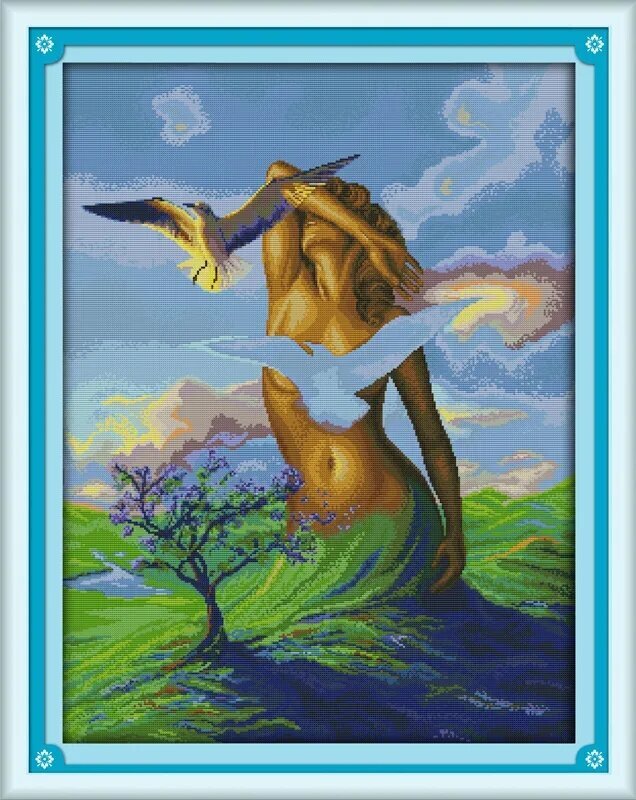 NKFвышивка крестом наборы, Схема на 14CT богиня земли,54*69CM