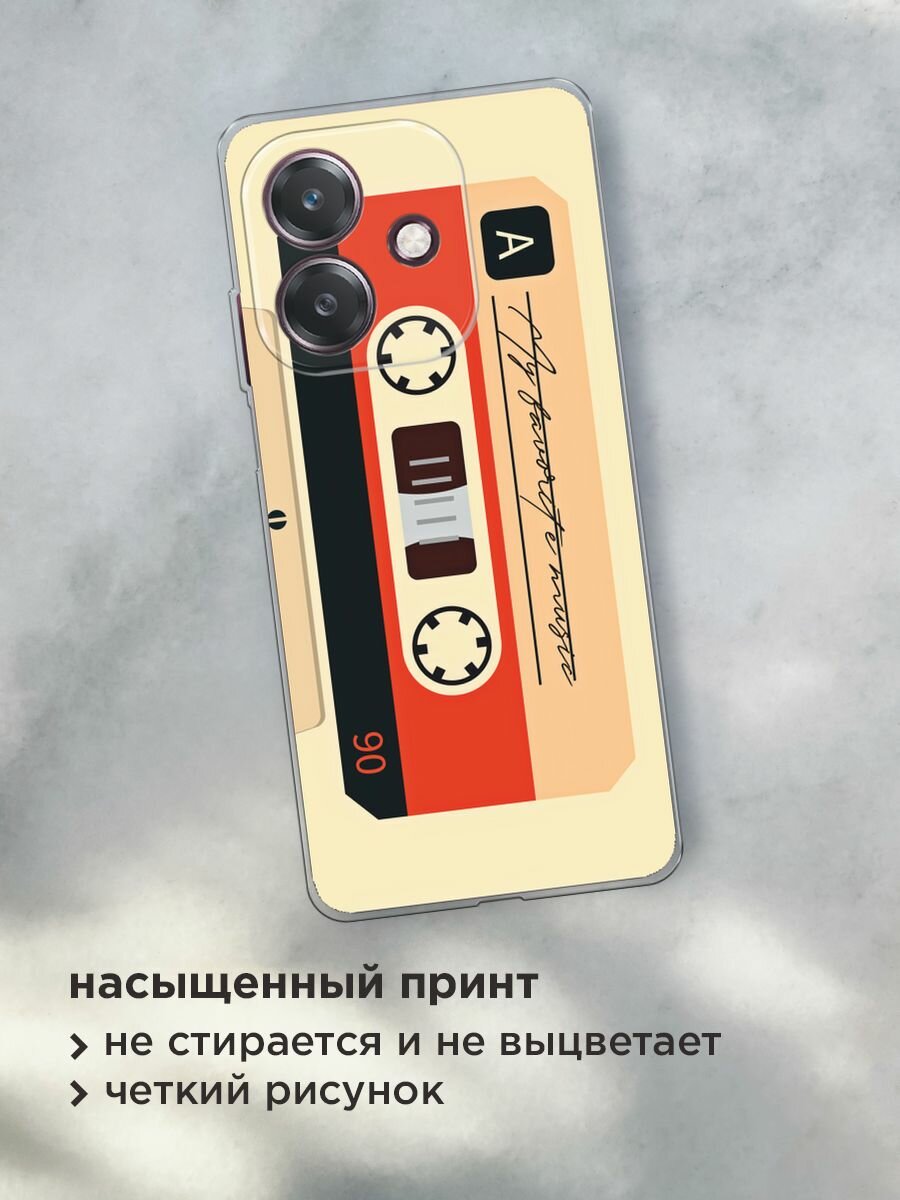 Чехол на Oppo A3/A3x / Оппо А3/A3x с принтом "Бежевая кассета" — фото 1