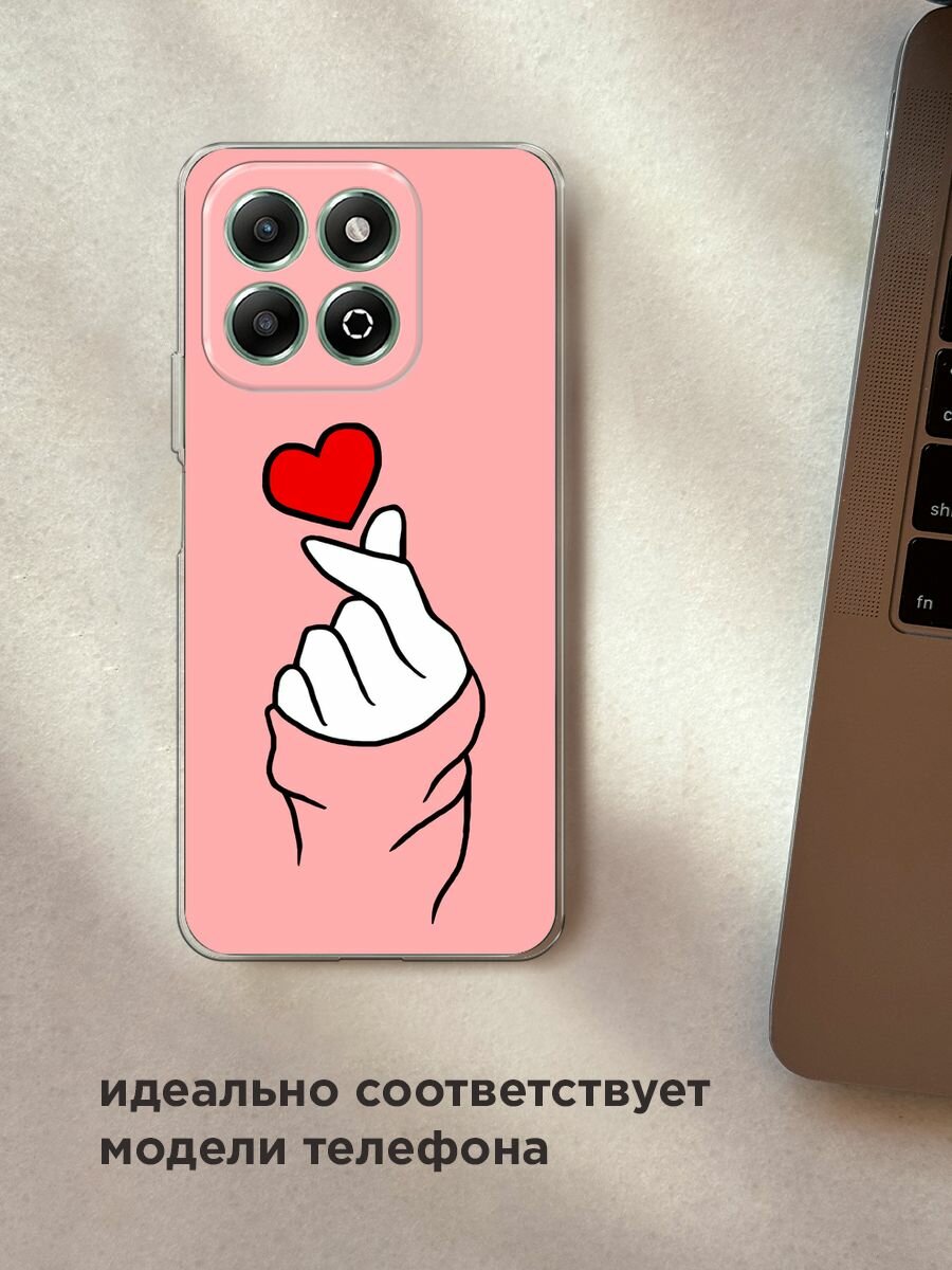Силиконовый чехол на Honor X6b / Хонор X6b с принтом "Милое сердечко" — фото 1
