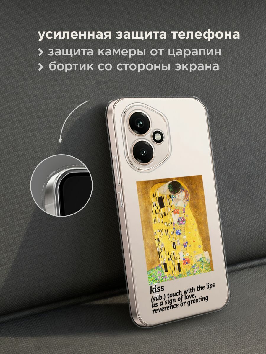 Чехол на Honor 400 / Хонор 400 с принтом "The kiss", прозрачный — фото 1