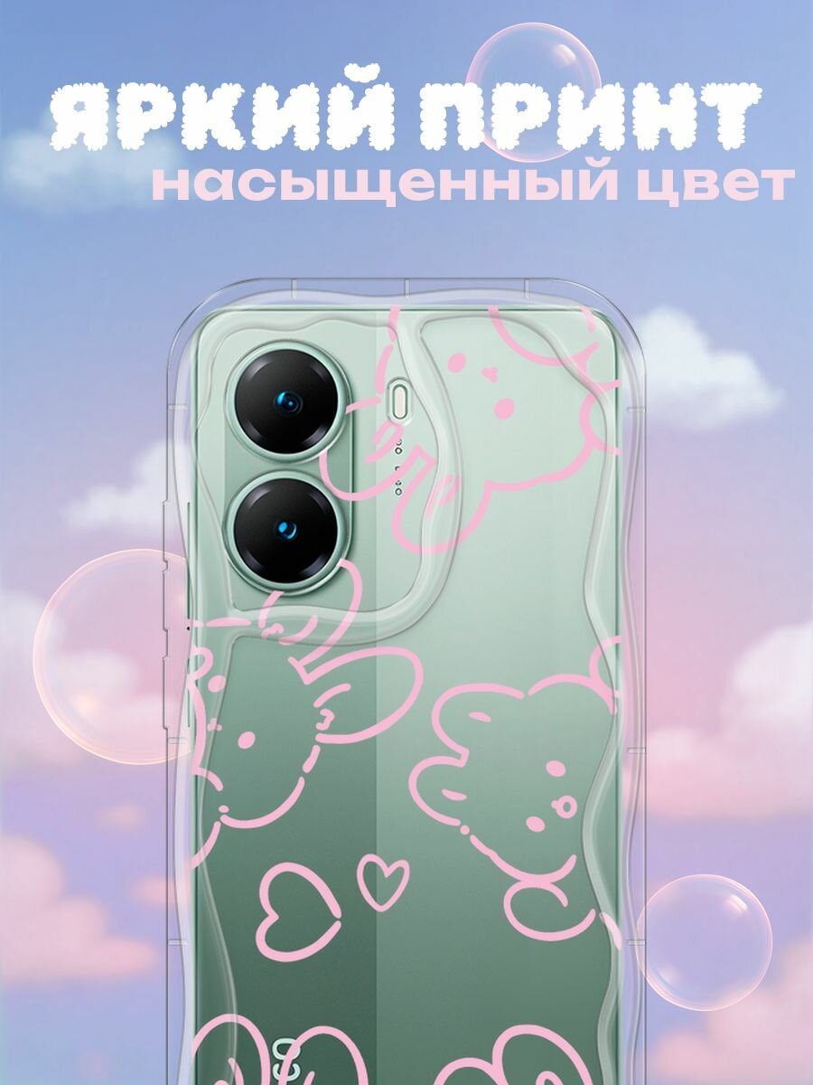 Чехол на Poco X7 Pro / Поко x7 pro с принтом "Контурные зайцы" — фото 1