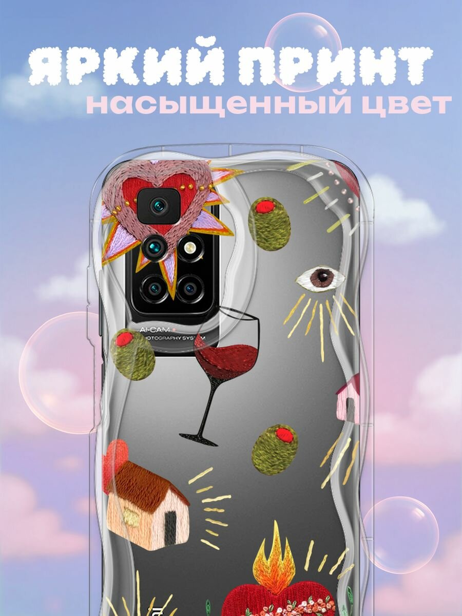 Чехол на Xiaomi Redmi 10 / Редми 10 с принтом "Ниточный коллаж" — фото 1