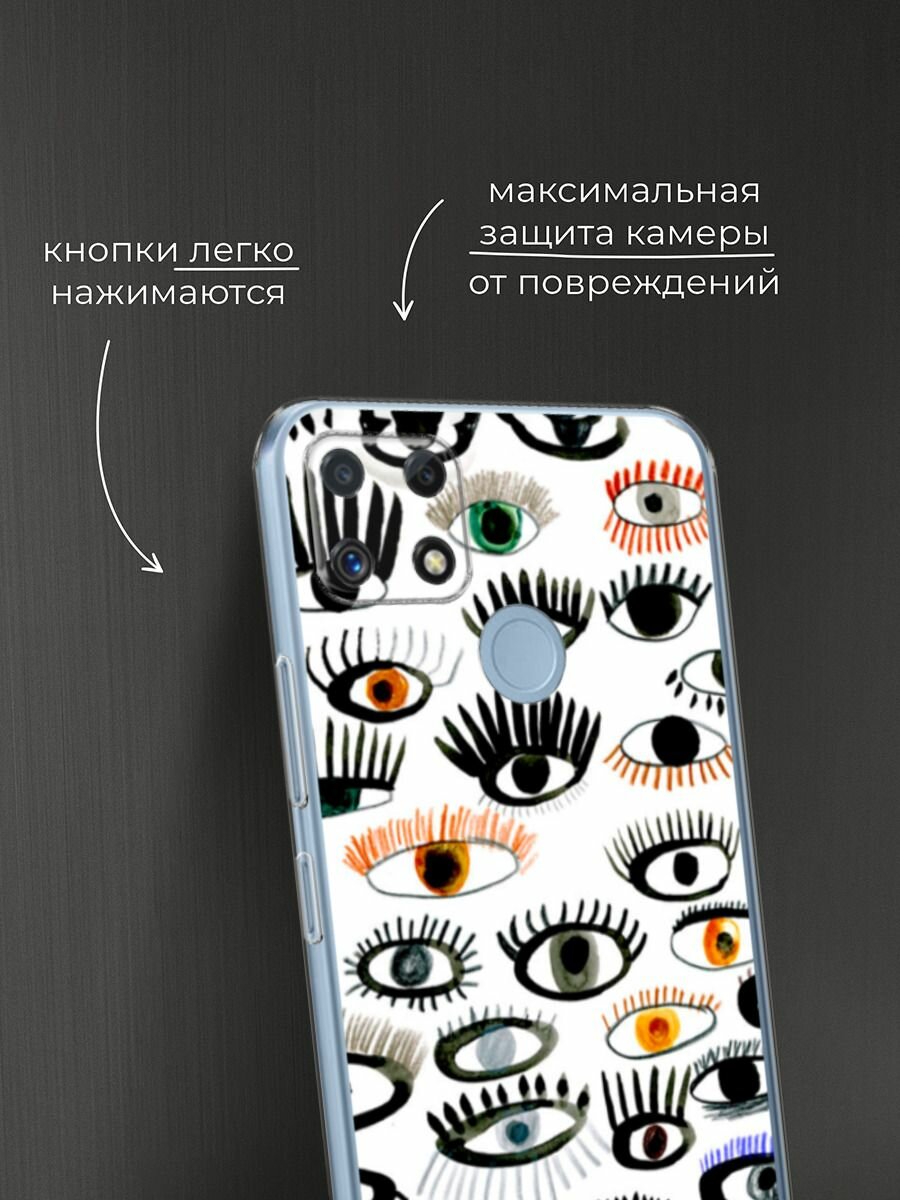 Чехол на Realme C25/C25s / Реалми С25/C25s с принтом "Глаза акварель" — фото 1