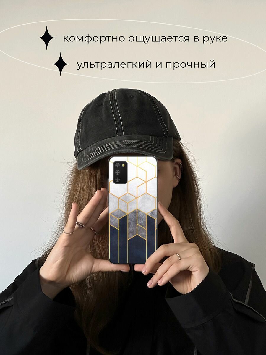 Чехол на Samsung Galaxy A02s / Самсунг Галакси A02s с принтом "Черно-белая мозаика" — фото 1