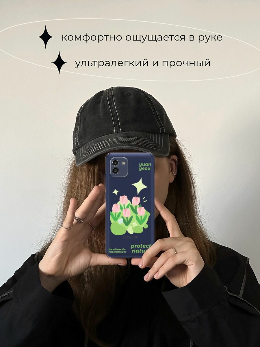 Чехол на Samsung Galaxy A03 / Самсунг Галакси А03 с принтом "Protect nature" — фото 1