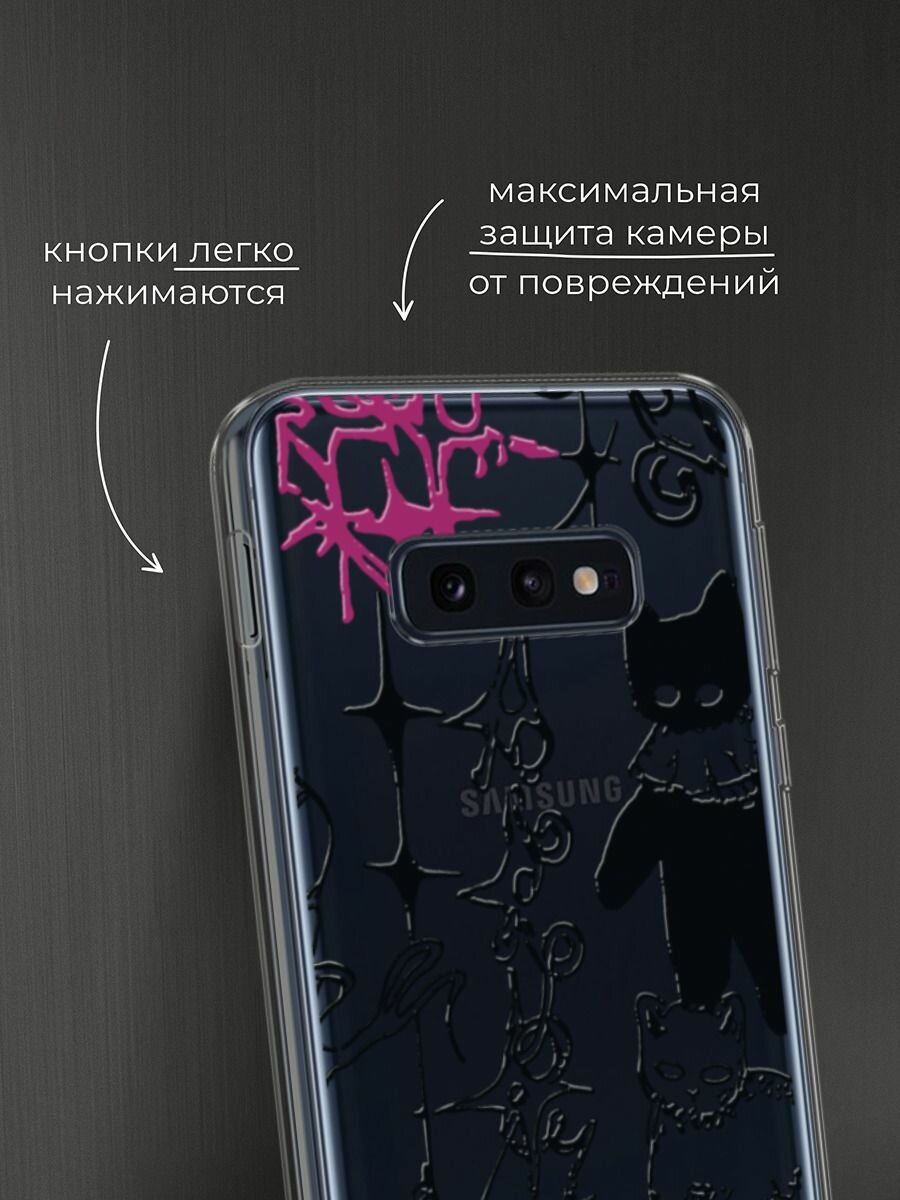 Чехол на Samsung Galaxy S10E / Самсунг Галакси S10E с принтом "Готические котики" — фото 1