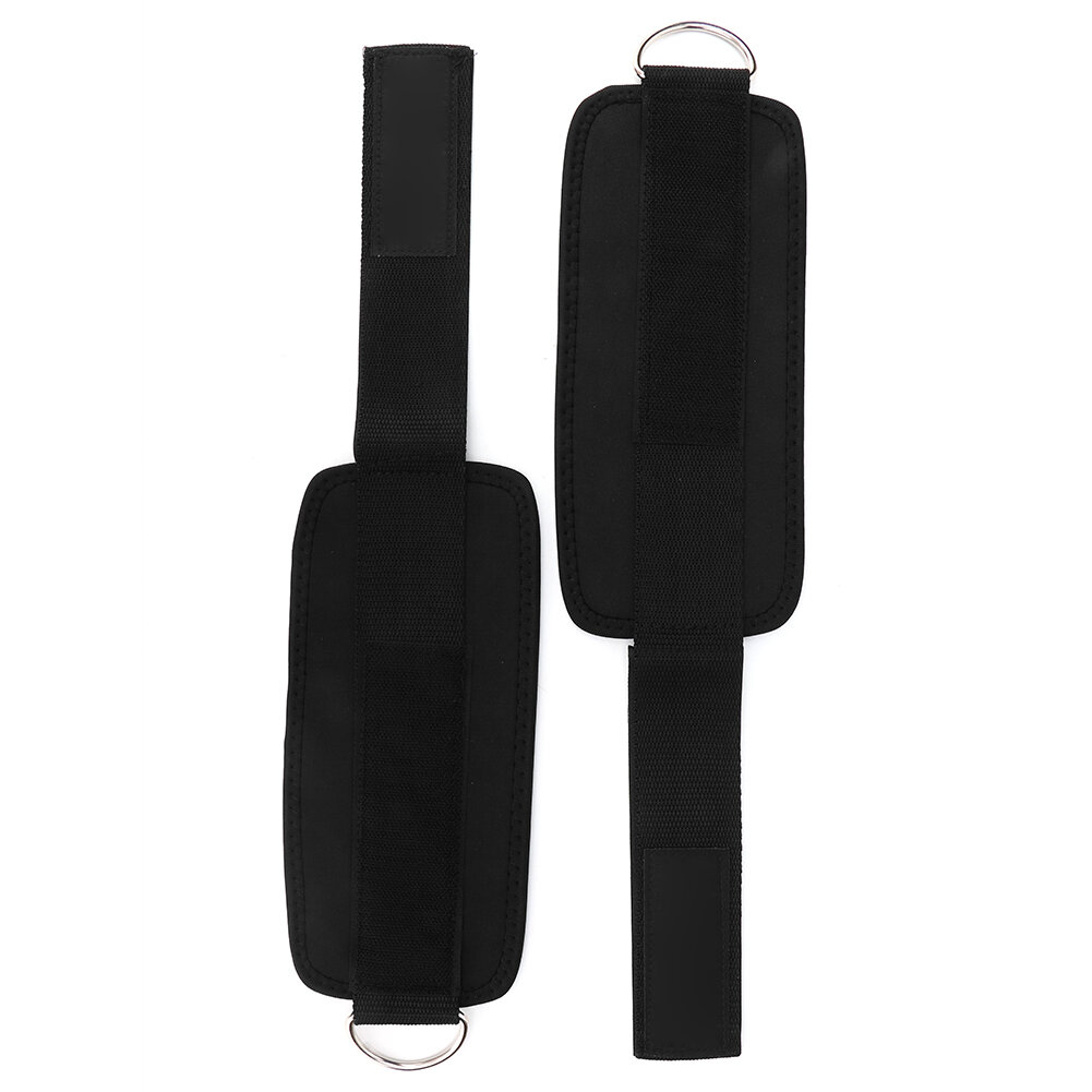 Фиксатор на лодыжку с D-образным кольцом для тросовых тренажеров, регулируемый, для силовых тренировок, черный