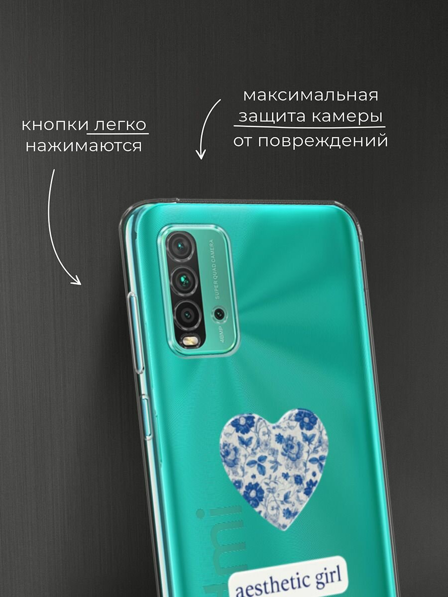 Чехол на Xiaomi Redmi 9T / Сяоми Редми 9Т с принтом "Aesthetic girl" — фото 1