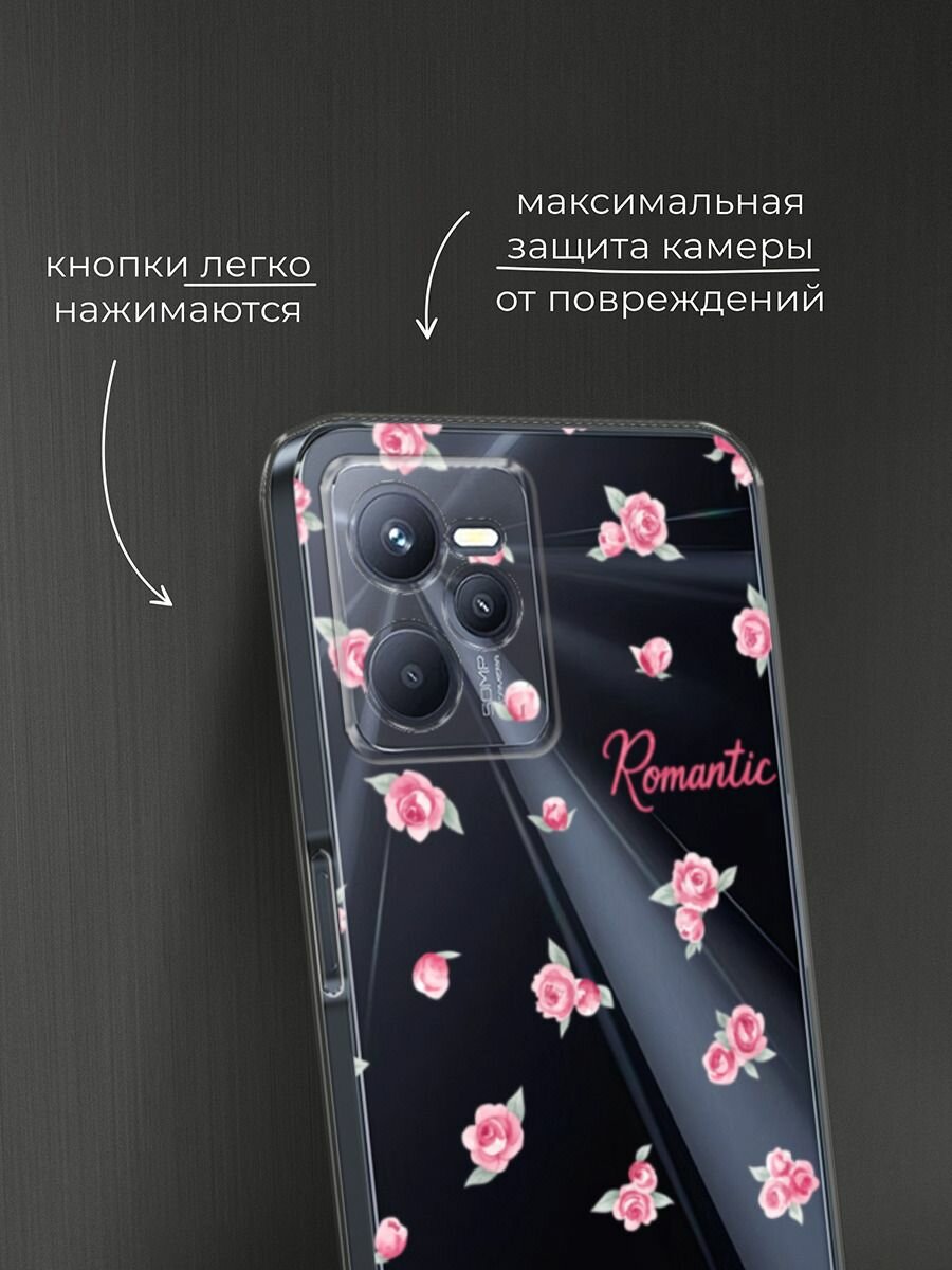 Чехол на Realme C35 / Реалми C35 с принтом "Romantic 2", прозрачный — фото 1