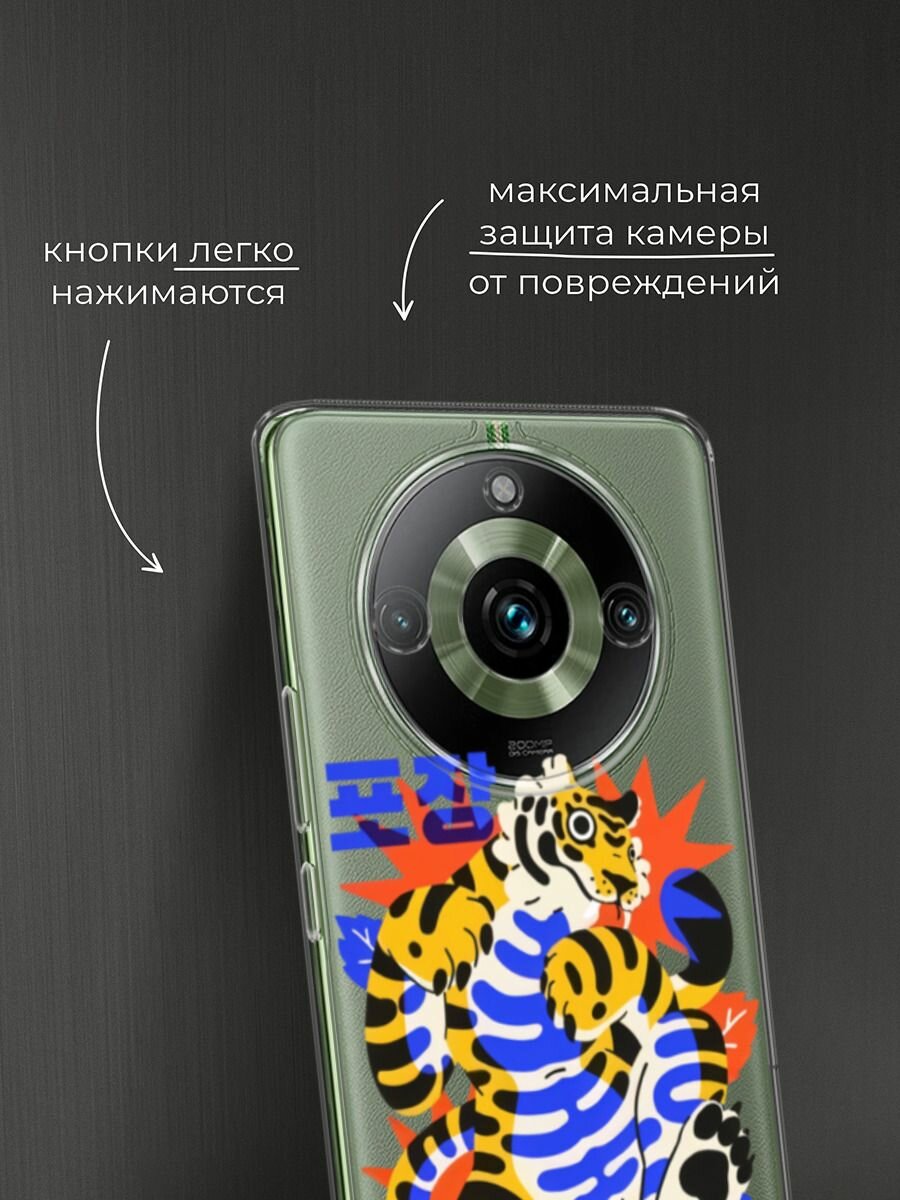 Чехол на Realme 11 Pro / Реалми 11 Про с принтом "Wooza", прозрачный — фото 1