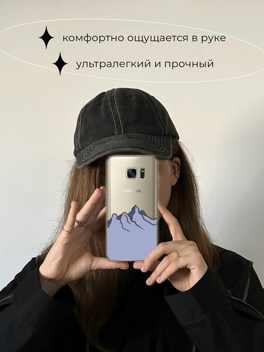 Чехол на Samsung Galaxy S7 / Самсунг Галакси С 7 с принтом "Гора", прозрачный — фото 1