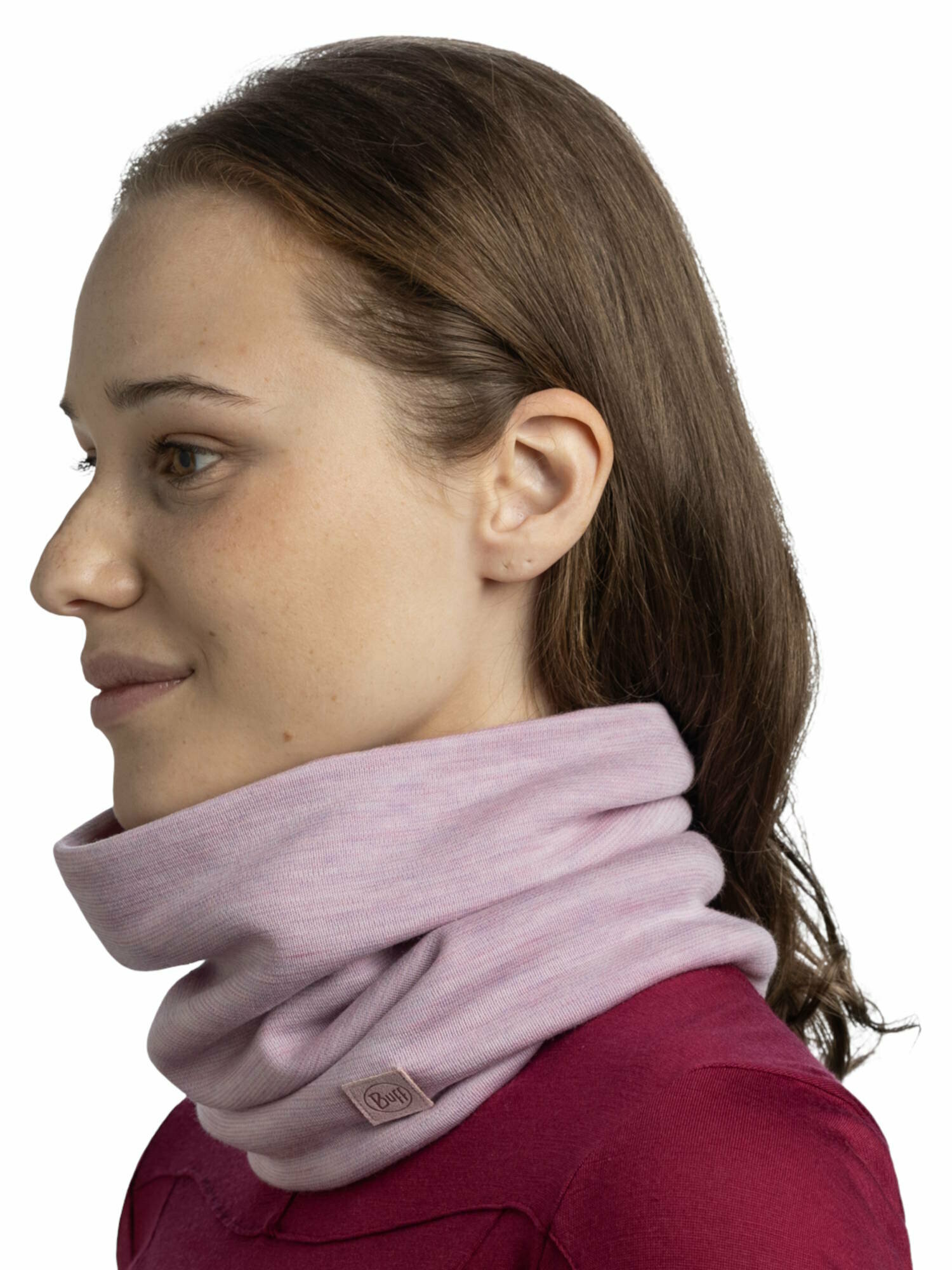 Шарф Buff Merino heavyweight для взрослых и детей,22.3 см, розовый — фото 1