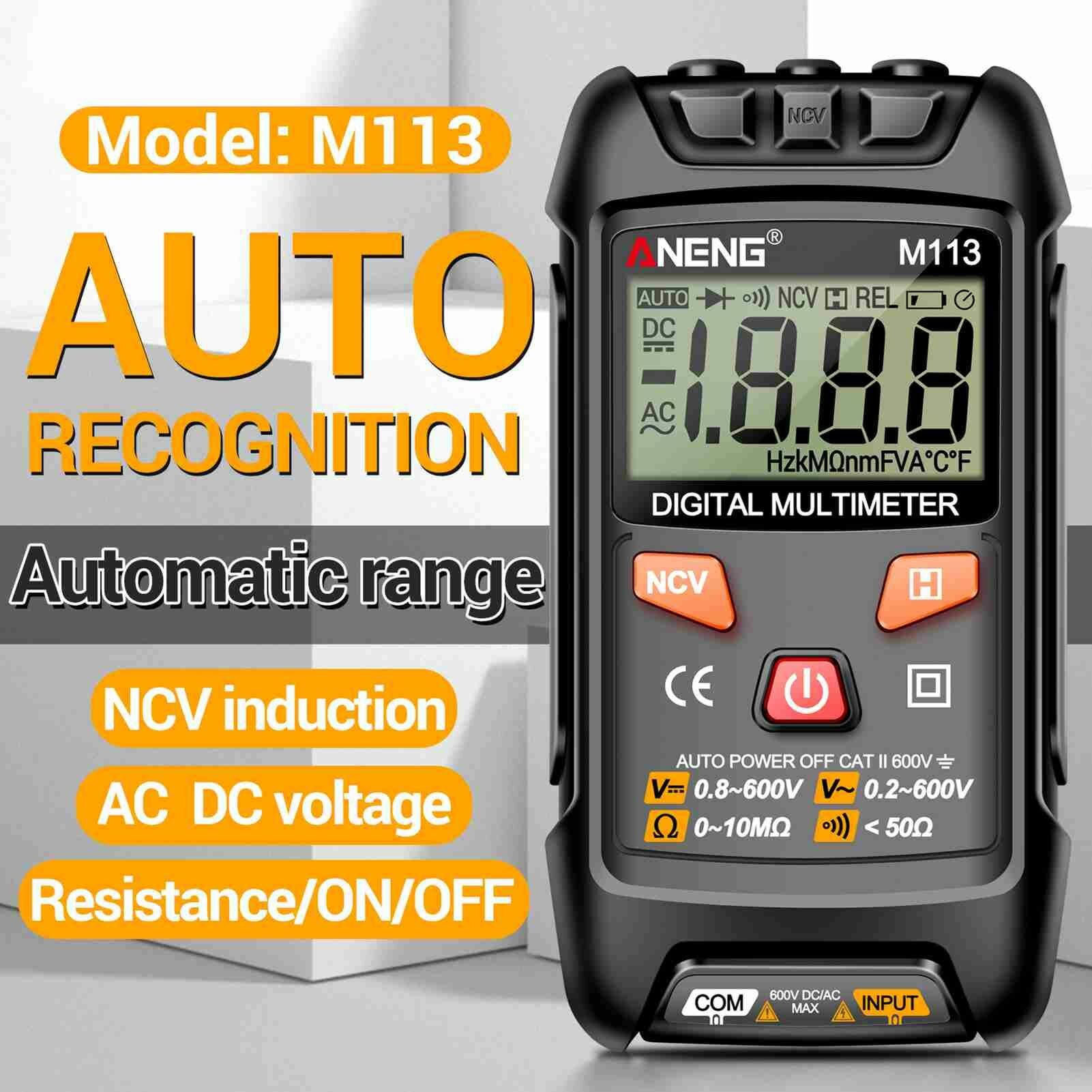 Мини-мультиметр 1999 г. Интеллектуальный идентификационный цифровой мультиметр Портативный многофункциональный тестер сопротивления напряжения