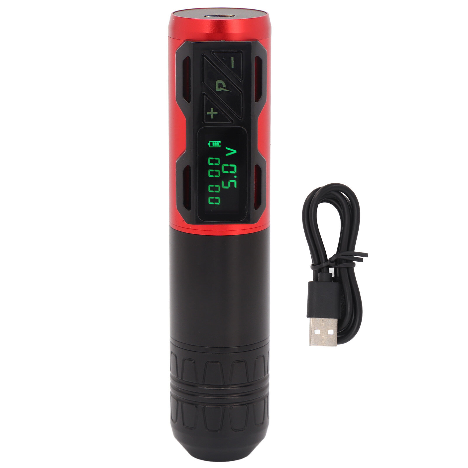 Беспроводная машина для татуировки, лайнер для ЖК-экрана, шейдер, вращающаяся ручка для татуировки с батареей 1800 мАч, красный цвет