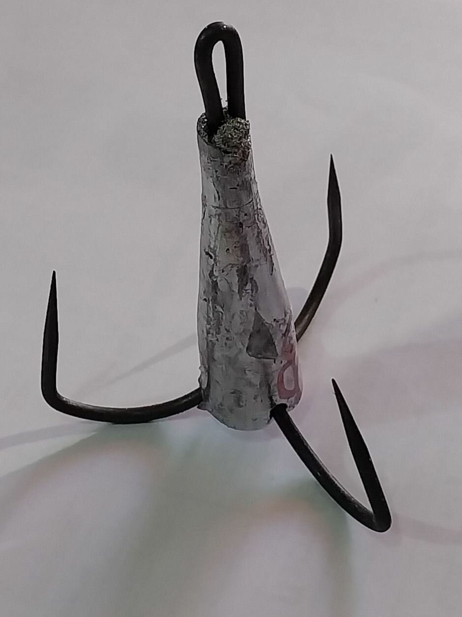 Тройник рыболовный отгруженный пуля свинец 70г упаковка 3шт.