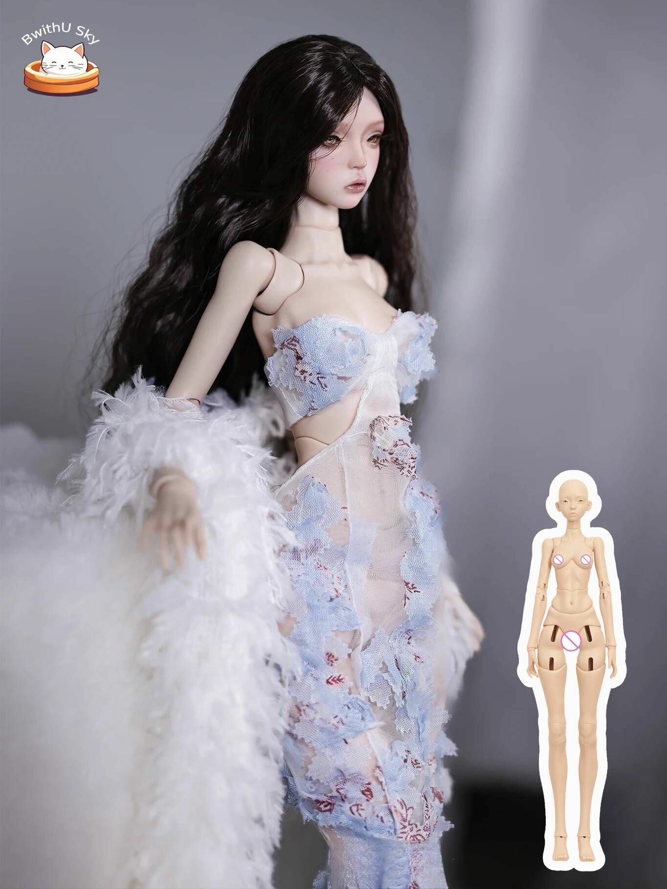 Кукла BwithU BJD "Riley", 1/4 обнаженная кукла с нормальной кожей, без макияжа, без аксессуаров