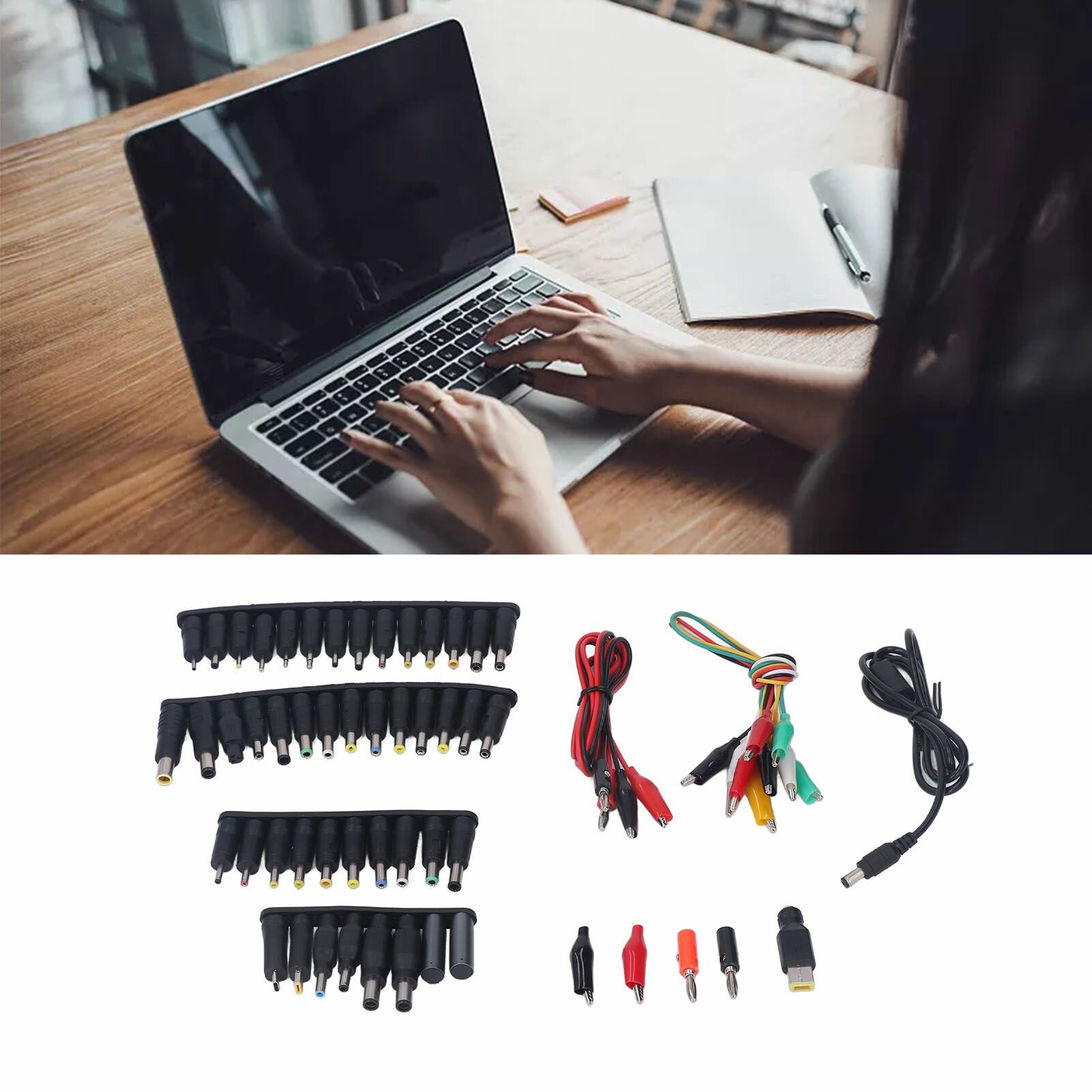 58 шт. адаптер зарядного устройства для ноутбука многофункциональный универсальный разъем питания постоянного тока для HP