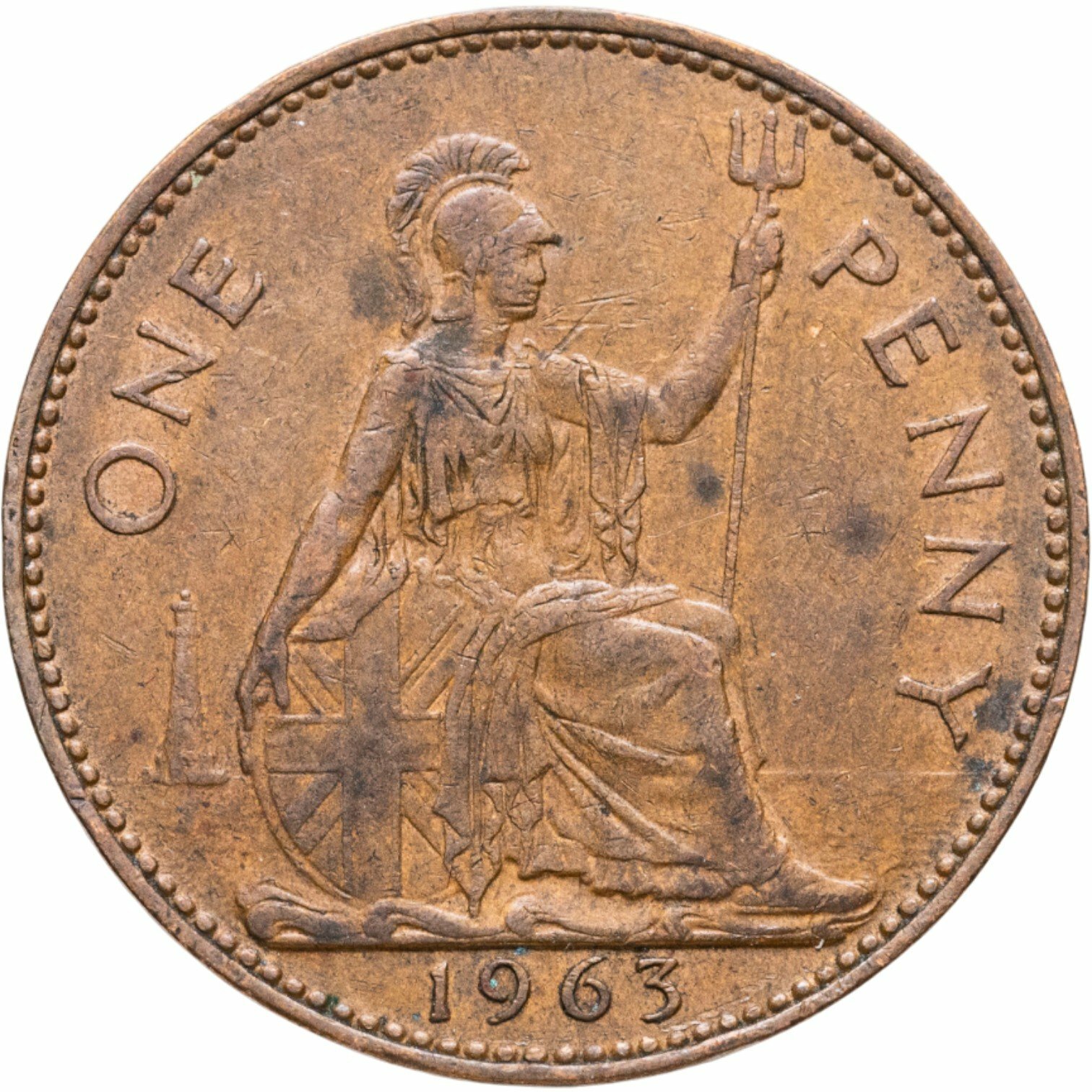 Великобритания 1 пенни penny 1963, Бронза